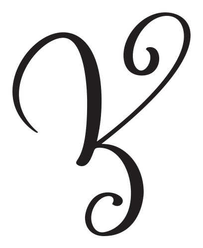 Hand drawn calligraphy letter k script Royalty Free Vector
