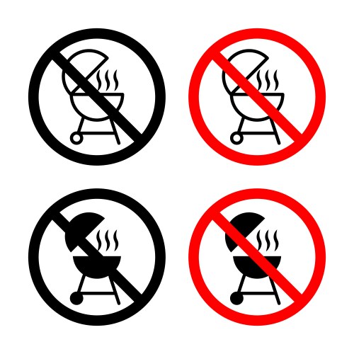 No aerosol spray sign icon set forbidden Vector Image
