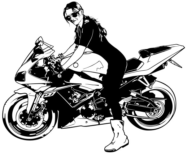 Motorcycle Woman Vector Images (over 2,700)