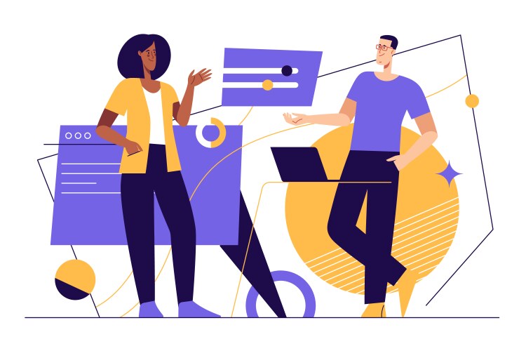 Flat style outline depicting Royalty Free Vector Image