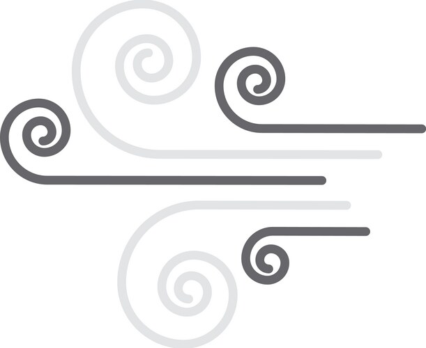 Hand drawn wind air flow icon free breath symbol Vector Image