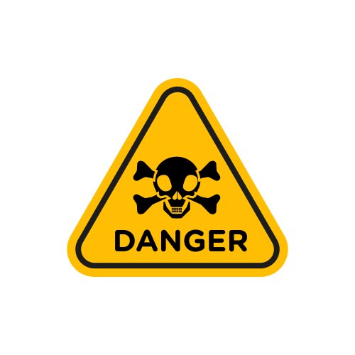 Toxic sign icon set danger caution poison Vector Image