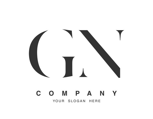 Gw logo design initial letter g and w serif font Vector Image