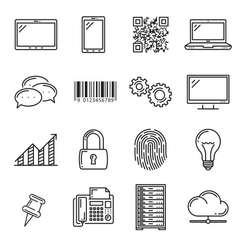 Line art of tablet dissolving Royalty Free Vector Image