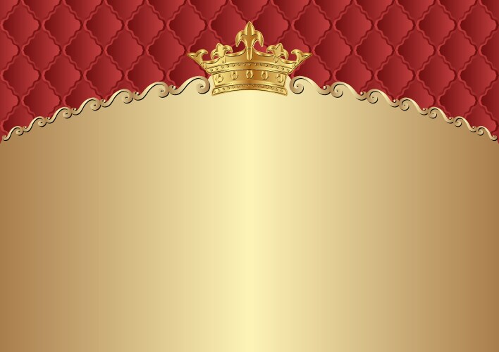 Decorative background with crown and golden frame Vector Image