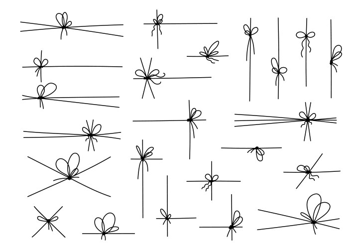 Line bows on ribbon for gift decoration string Vector Image