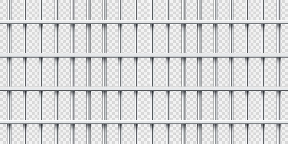 Jail prison metal cage isolated cell grid steel Vector Image
