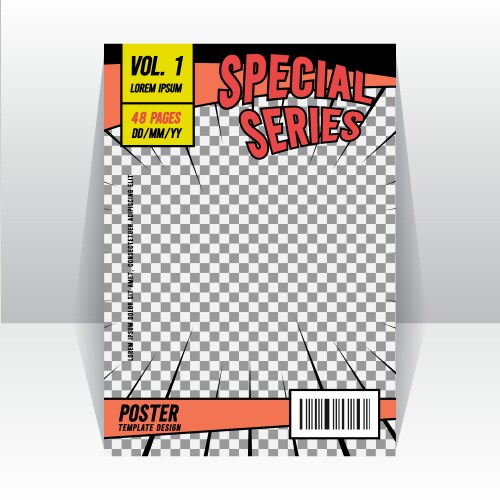 Simple comic magazine front page layout template Vector Image