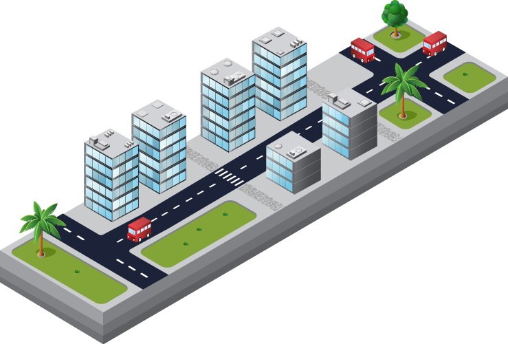 Residential area housing estate silhouette icons Vector Image