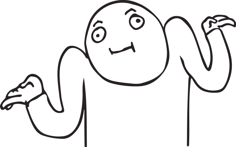 Accepted guy meme face for any design Royalty Free Vector