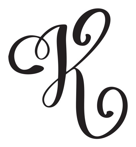 Hand drawn calligraphy letter capital k Royalty Free Vector