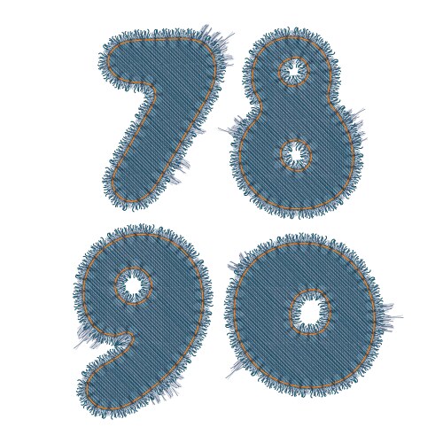 Jeans alphabet denim number 2 Royalty Free Vector Image