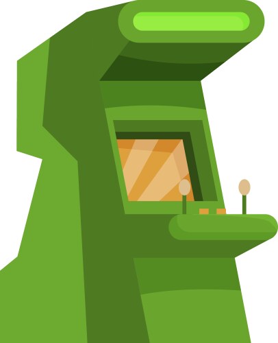 Blue arcade game machine standing on white Vector Image