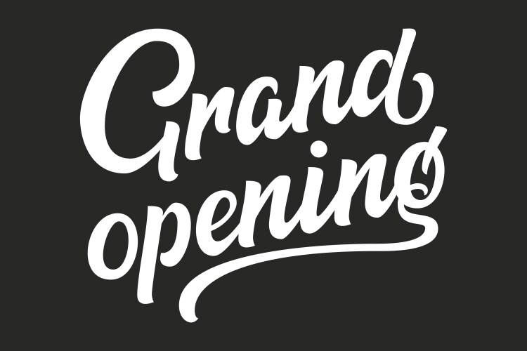 Grand opening lettering type design message glo Vector Image