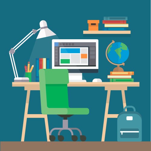Boy learning coding on laptop isolated white Vector Image