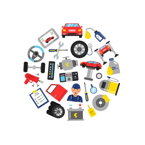 Car service flowchart Royalty Free Vector Image