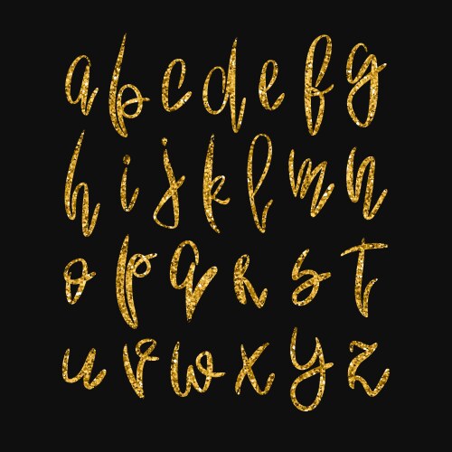 Calligraphic golden letters vintage elegant gold Vector Image