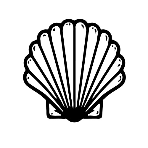 Minimalist black and white seashell Royalty Free Vector