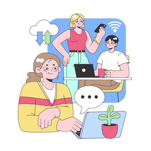 Collaborative problem solving concept flat Vector Image