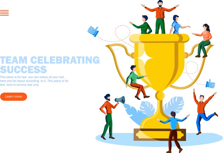 Team working and interacting around word Vector Image