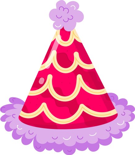 Birthday caps flat stickers Royalty Free Vector Image