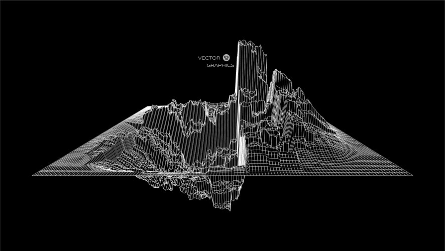 Abstract surface landscape made lines Royalty Free Vector
