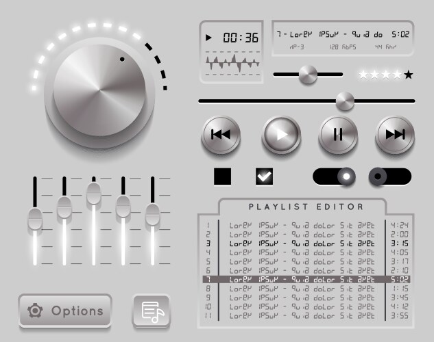 Audio player template Royalty Free Vector Image