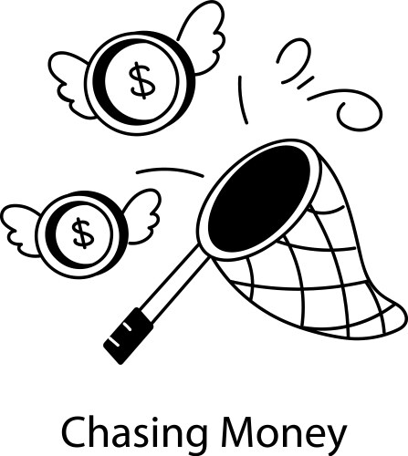 Chasing money Royalty Free Vector Image - VectorStock