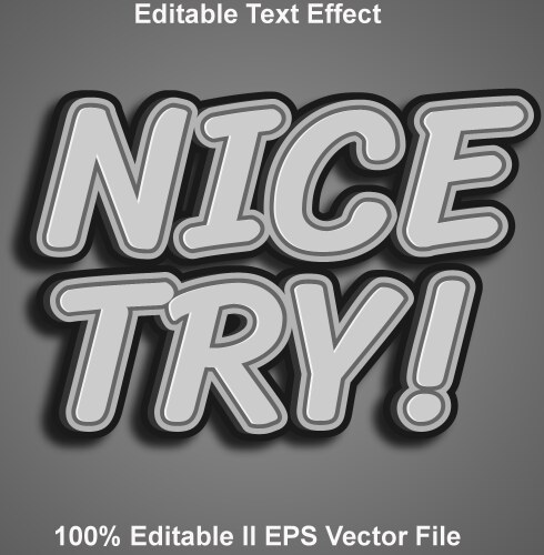 Try again editable text effect 3d emboss style Vector Image