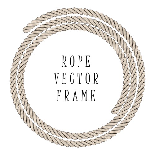 Round marine ropes frame for text Royalty Free Vector Image