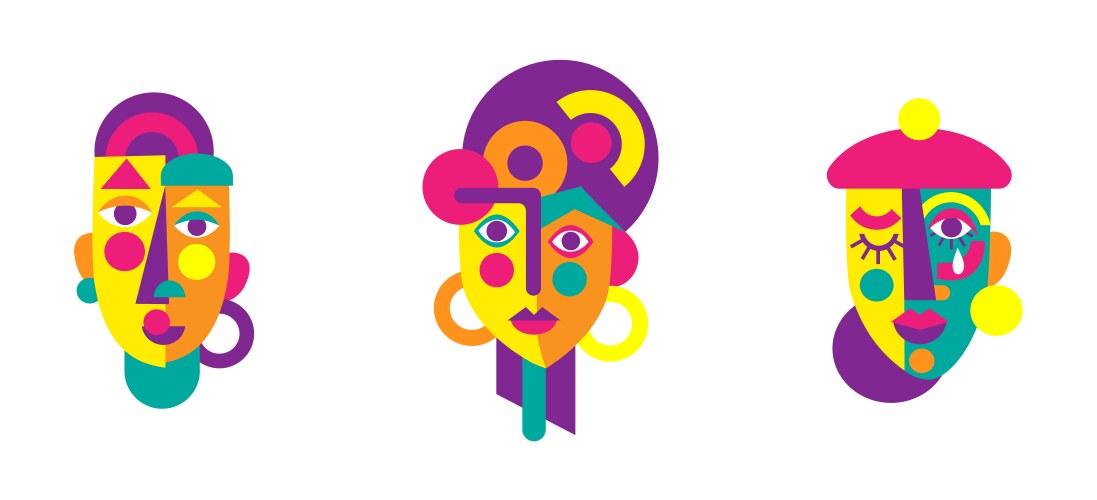 Abstract Face Vector Images (over 190,000)