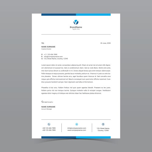 Simple letterhead templates Vector Images & Graphics for Commercial Use ...