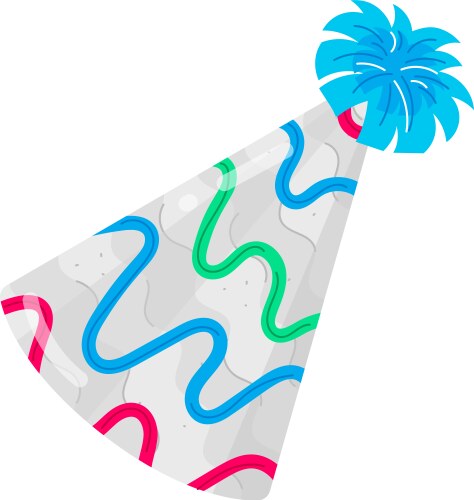 Party caps flat stickers Royalty Free Vector Image