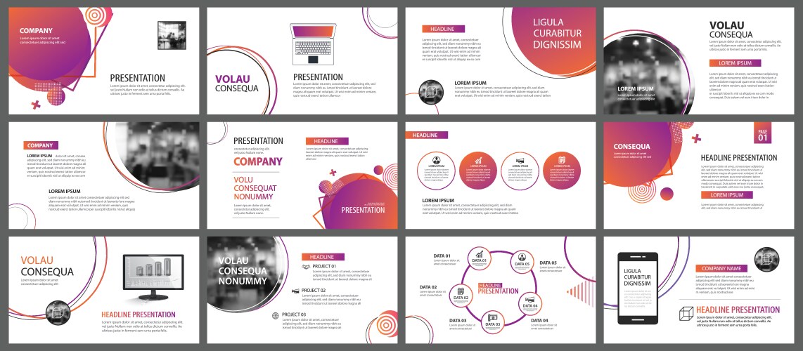 Business presentation templates design Royalty Free Vector