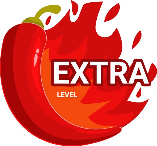 Red chilli pepper extra level hot spicy food Vector Image