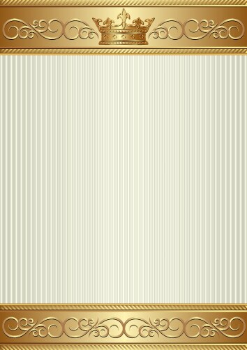 Decorative background with crown and golden frame Vector Image