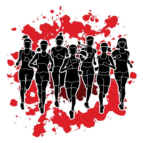 Women and astronauts running for sale Royalty Free Vector