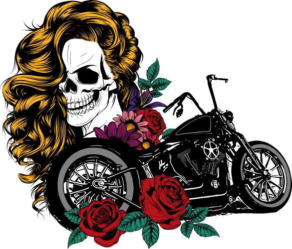 Girl with skeleton make up hand drawn Royalty Free Vector