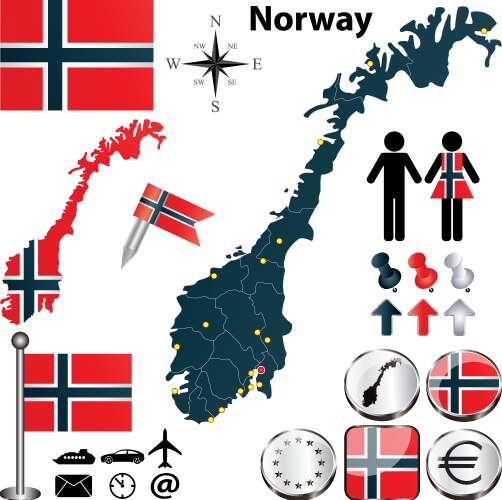 Map of norway Royalty Free Vector Image - VectorStock