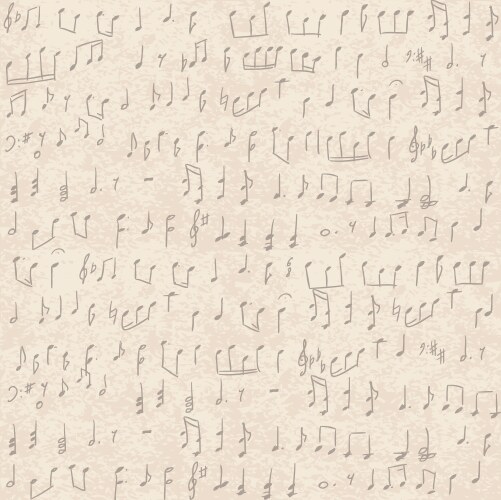 Old cardboard texture with music notes border Vector Image