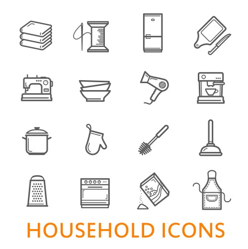 Large set household items and toys on white Vector Image