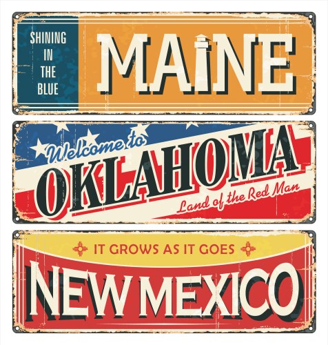 Welcome to iowa vintage rusty metal sign Vector Image