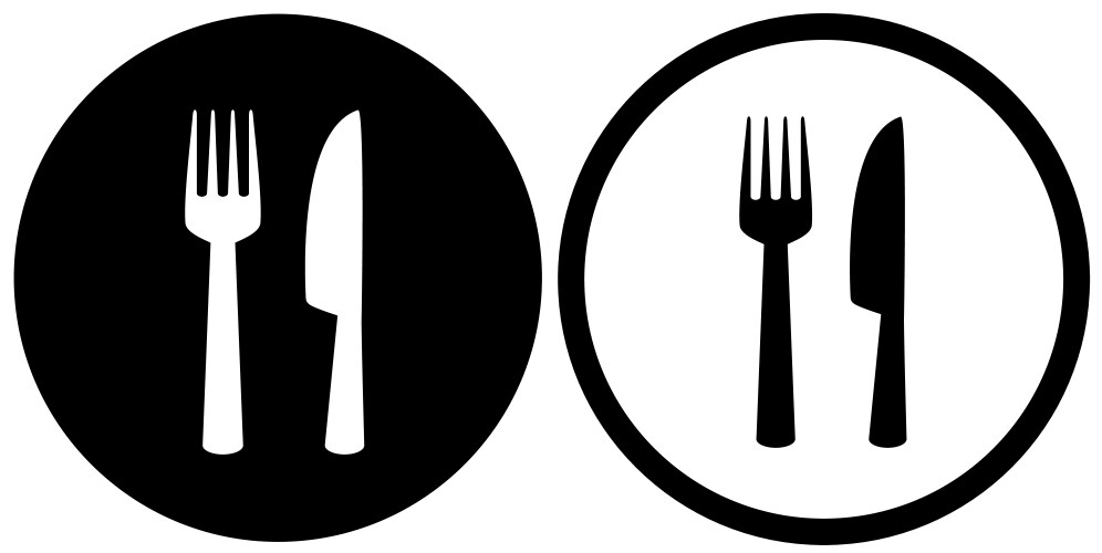 Restaurant sign with plate fork and knife Vector Image