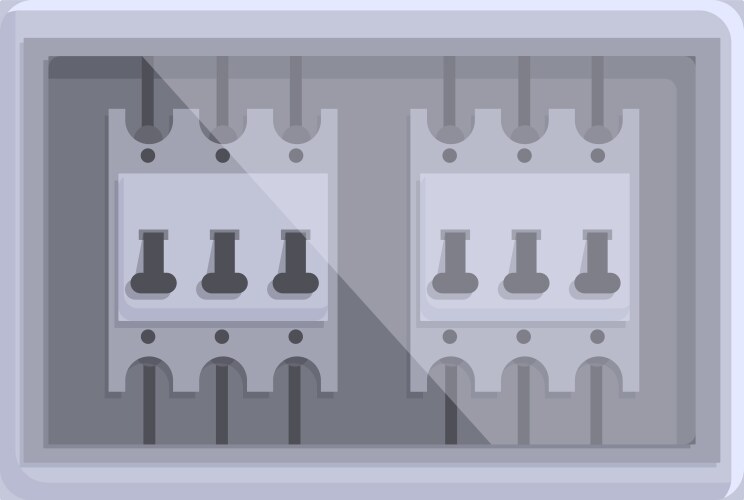 Electrical switchboard with circuit breakers Vector Image
