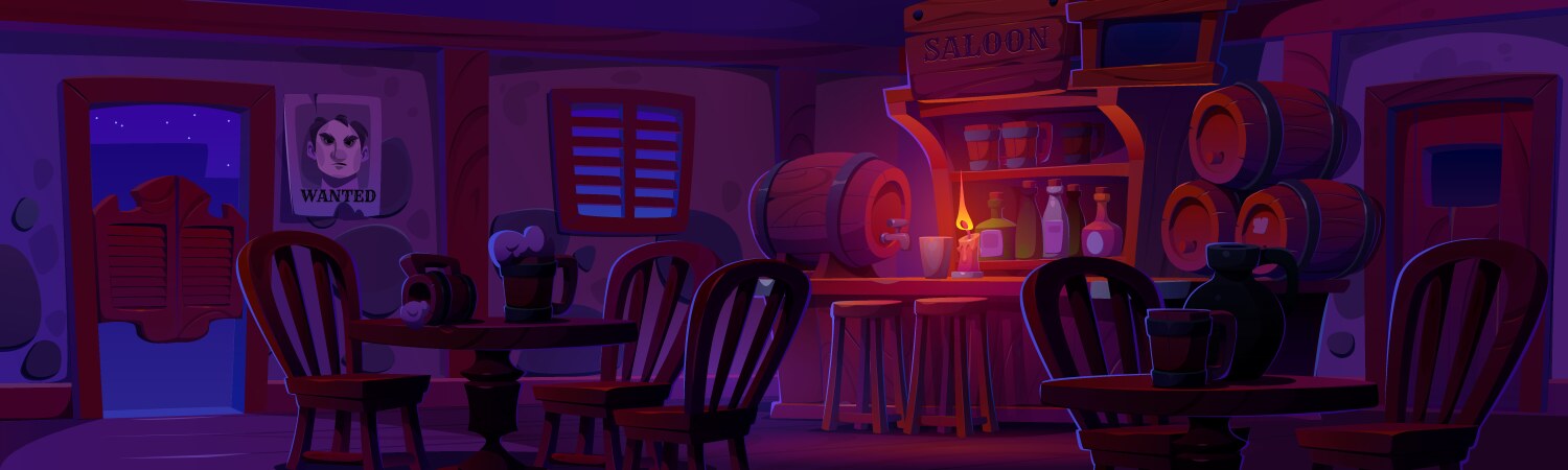 Empty bar interior cartoon Royalty Free Vector Image