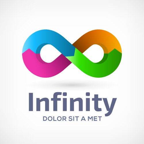 Blue abstract infinity endless symbol and icon Vector Image