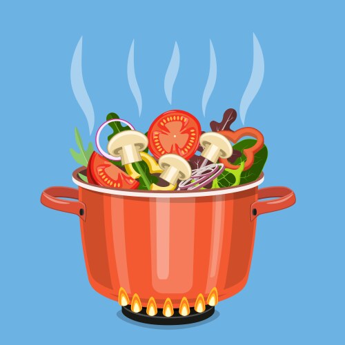 Cooking hot soup Royalty Free Vector Image - VectorStock