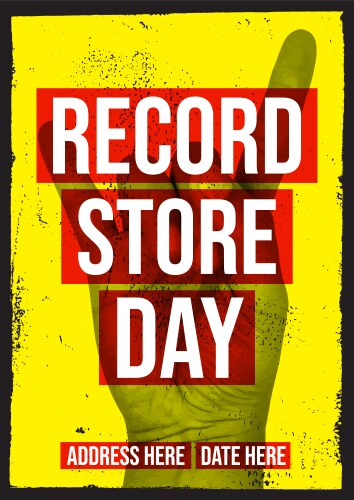 Record store day gig poster flyer template Vector Image
