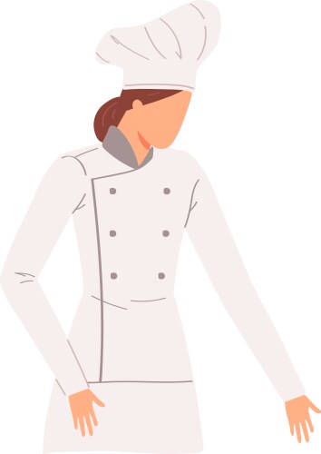 Female chef presenting recipe Royalty Free Vector Image