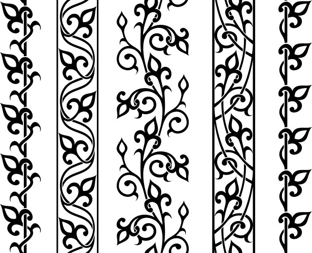 Embroidery borders Royalty Free Vector Image - VectorStock